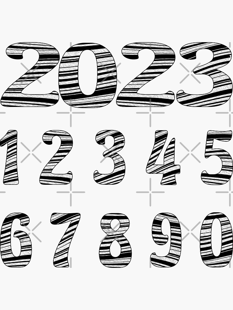 "Zebra pattern number. Zebra number 2023 pattern Pack" Sticker for Sale ...