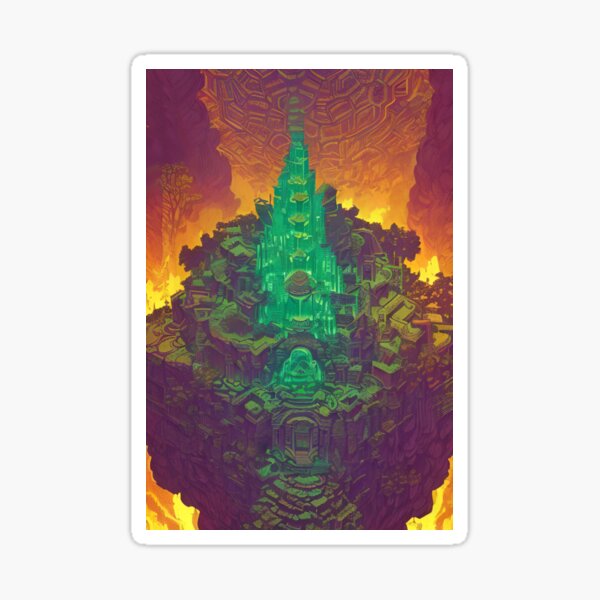 "Infernal Stone Temple " Sticker for Sale by GamerConceptArt | Redbubble