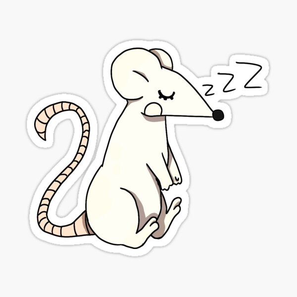 "Sleeping white rat" Sticker for Sale by VokkiSparkz | Redbubble