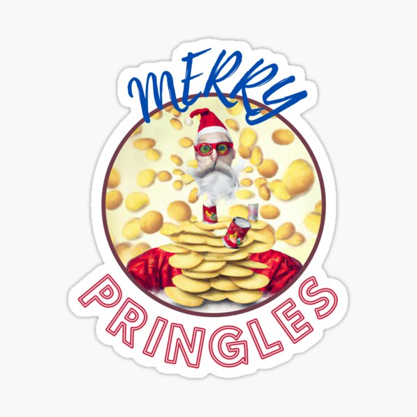 "Merry Pringles!" Sticker for Sale by ZaxCraft | Redbubble