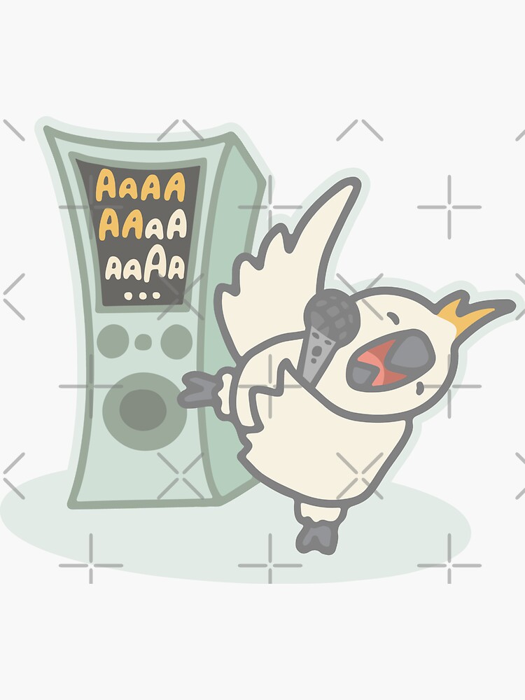 Sulfur Crested Cockatoo Karaoke Collection Screaming Cockatoo Pemidoodle Sticker For