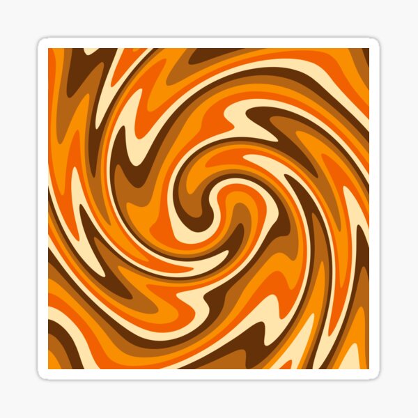 Swirl Retro 70s Abstract Pattern Psychedelia Sticker For Sale By