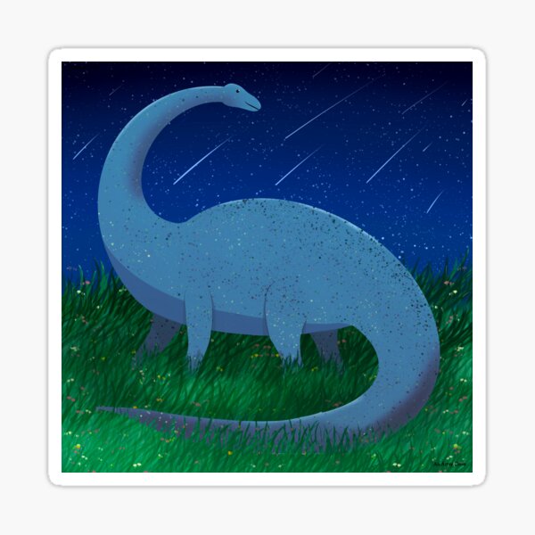 "Starfall Brontosaurus" Sticker for Sale by AdventuringArt | Redbubble