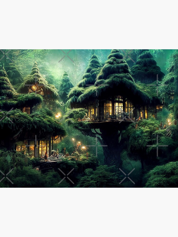 "Fantasy Cozy Treehouse" Sticker for Sale by rudekitten | Redbubble