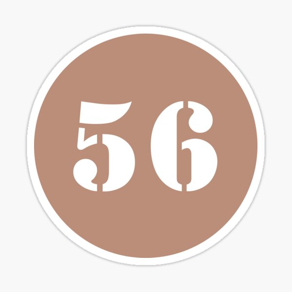 "Number Fifty Six (56) in Brown Circle" Sticker for Sale by ...