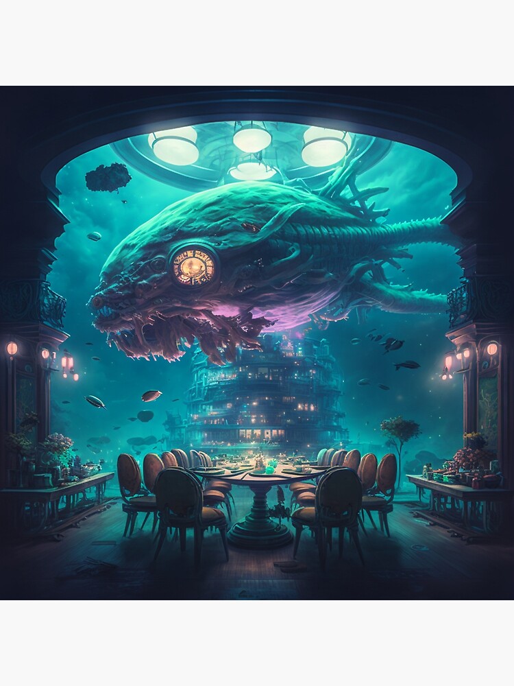 "An Elegant Underwater Alien Restaurant" Poster by Nicosjourney | Redbubble