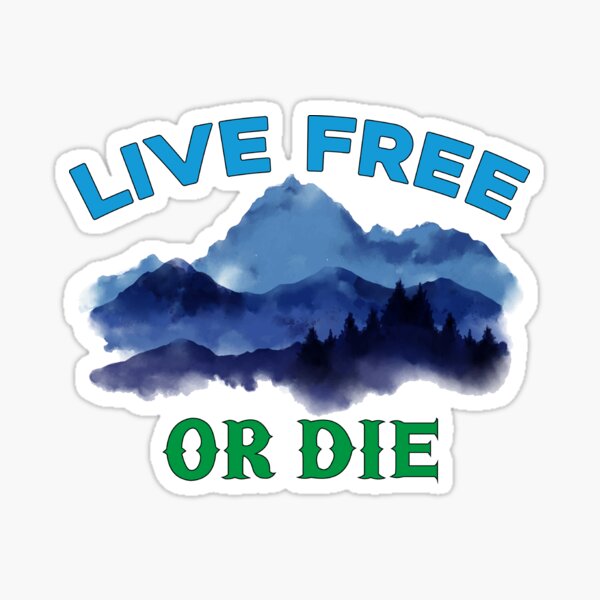 "Live Free or Die Retro New Hampshire Nature Graphic, NH Live Free or ...