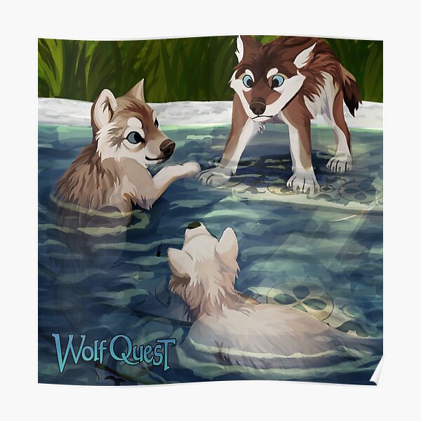 "WolfQuest Splish Splash" Poster for Sale by WolfQuest | Redbubble