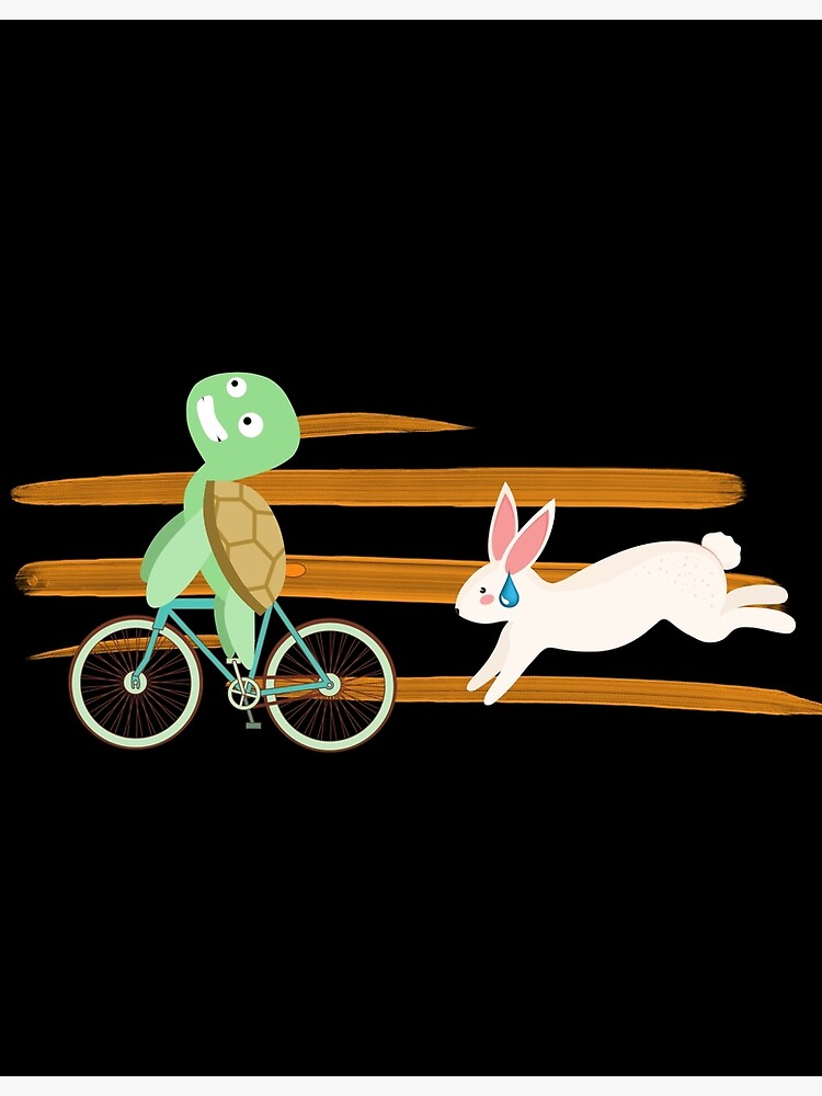 "Tortoise and hare bike race" Poster for Sale by TheChaoticBard | Redbubble