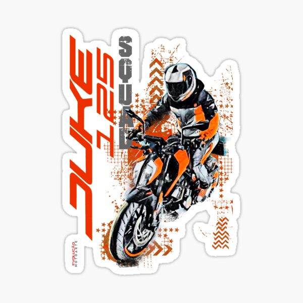 "Duke 125 SQUAD KTM " Sticker for Sale by Evomotoarte | Redbubble