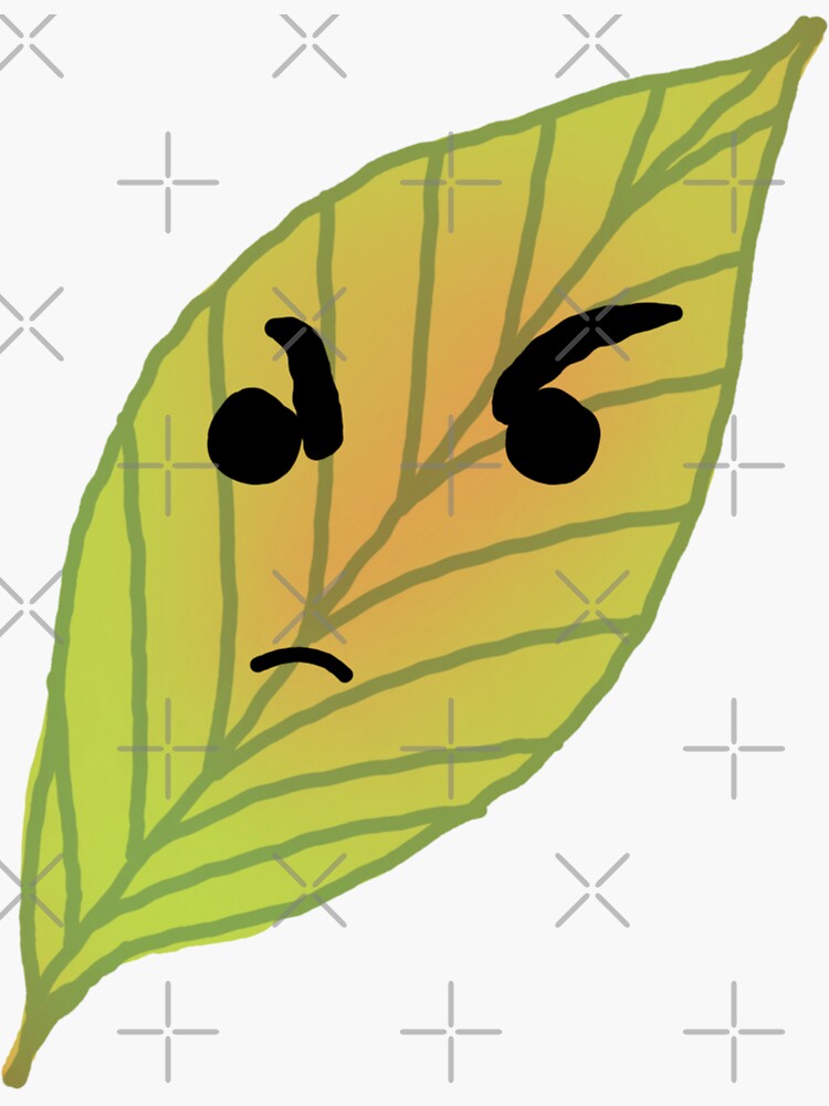 "Angry Leaf" Sticker for Sale by arin-v | Redbubble
