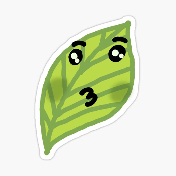 "Kissing face Leaf" Sticker for Sale by arin-v | Redbubble