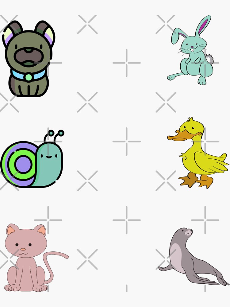 " full of cute animals" Sticker for Sale by mahmoudcrb | Redbubble