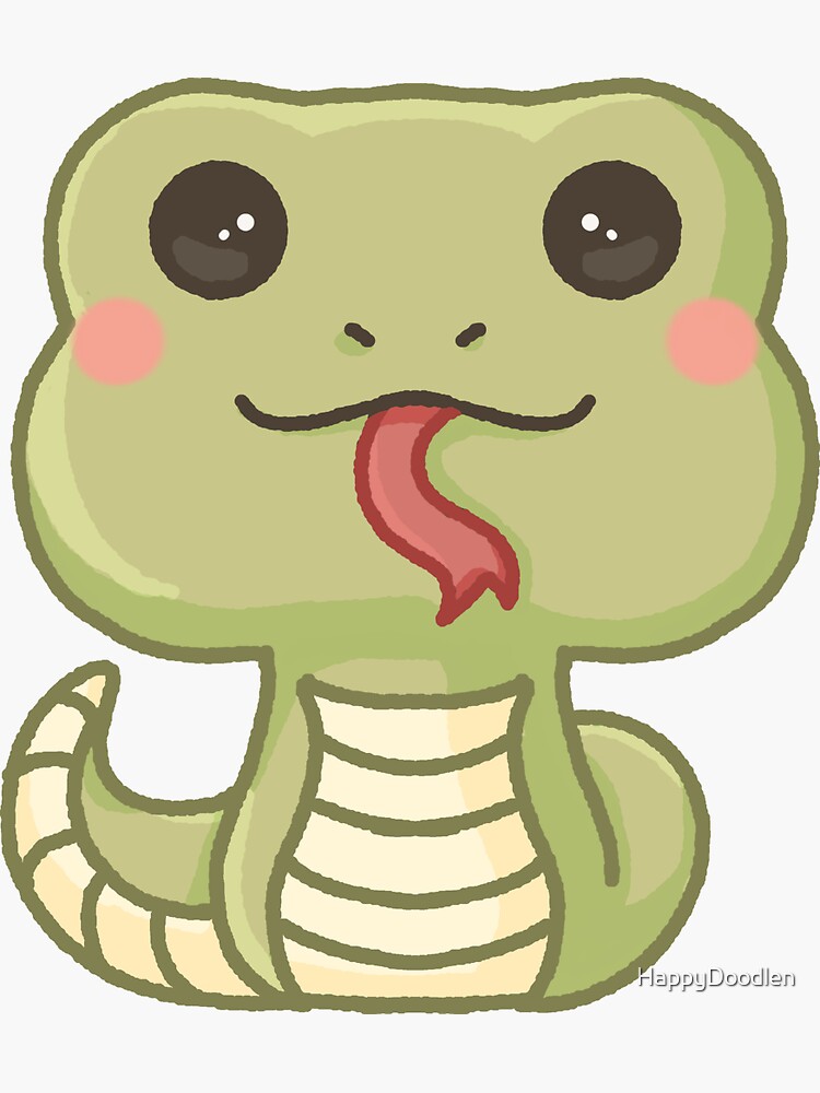 "Cute Little Snake" Sticker for Sale by HappyDoodlen | Redbubble