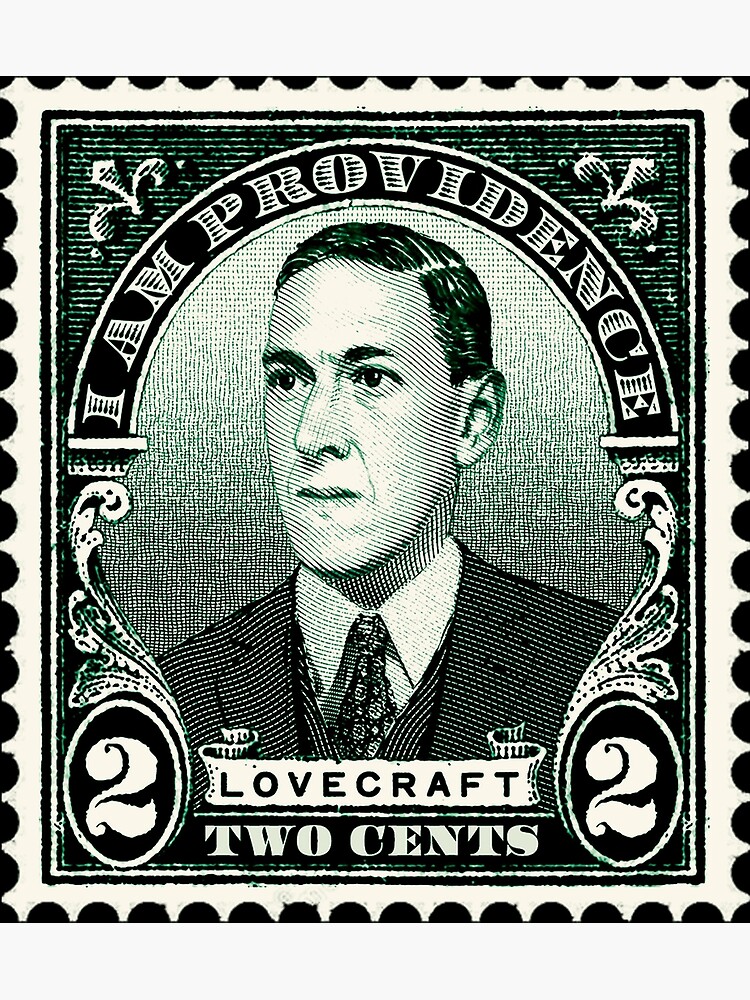"Green H.P. Lovecraft stamp" Poster for Sale by HPLHS | Redbubble
