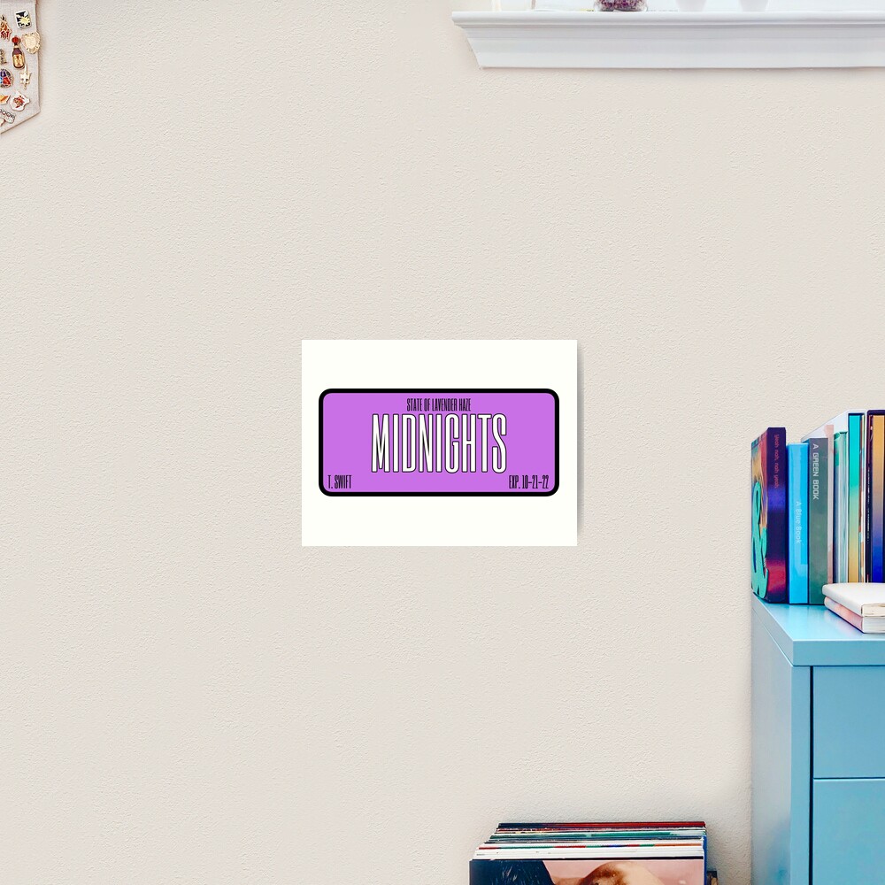 "Taylor Swift Midnights License Plate Sticker" Art Print for Sale by ...