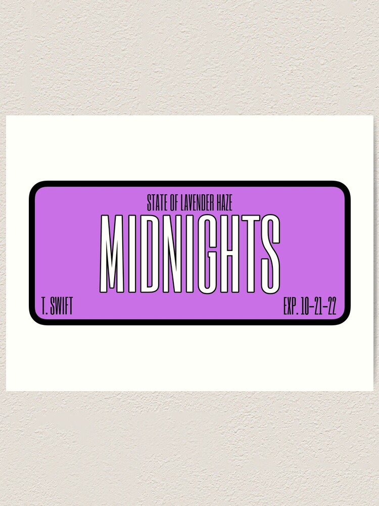 "Taylor Swift Midnights License Plate Sticker" Art Print for Sale by ...