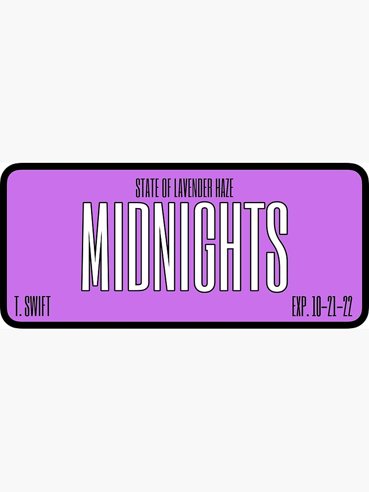 "Taylor Swift Midnights License Plate Sticker" Art Print for Sale by ...