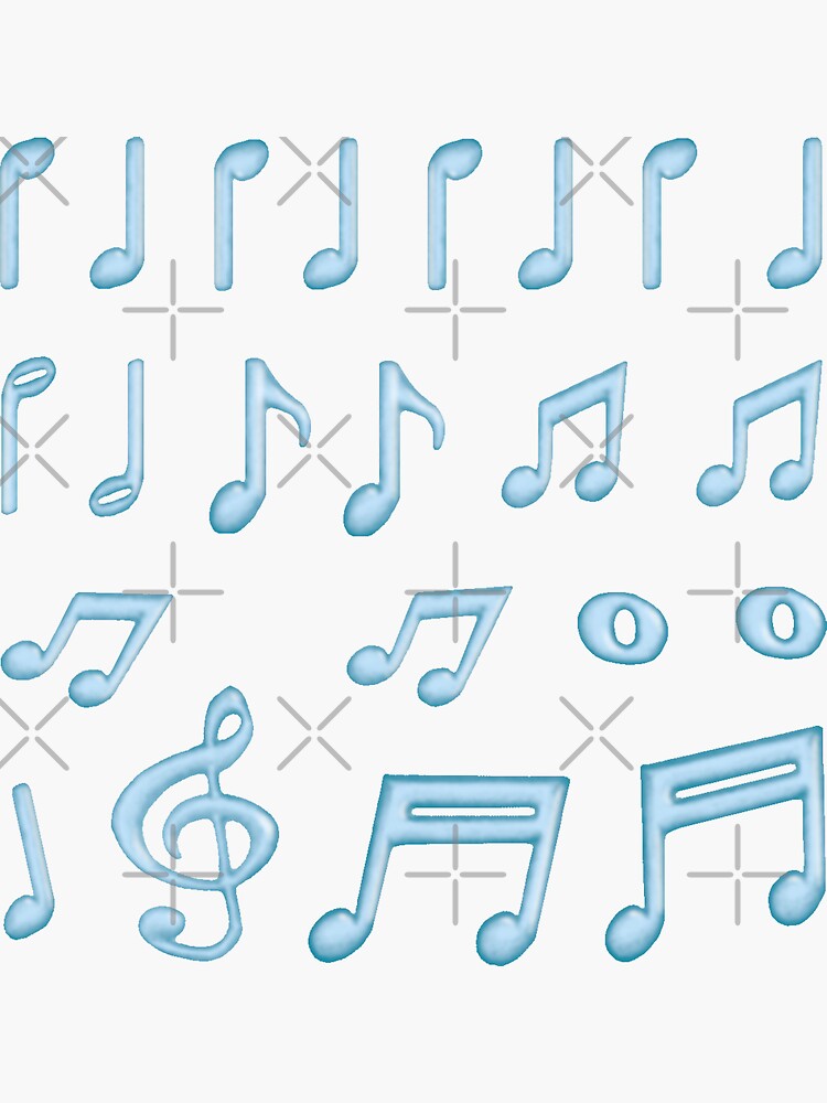 "Light Blue Music Note Sticker Pack of 22" Sticker for Sale by ...