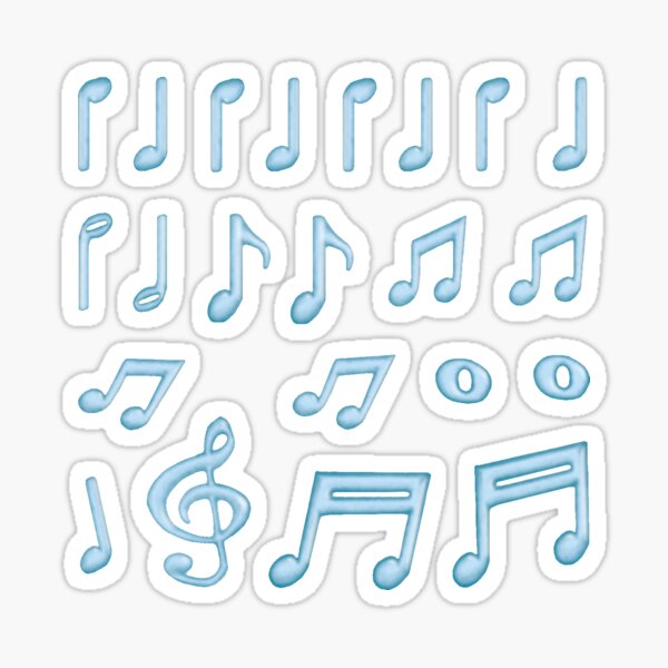 "Light Blue Music Note Sticker Pack of 22" Sticker for Sale by ...