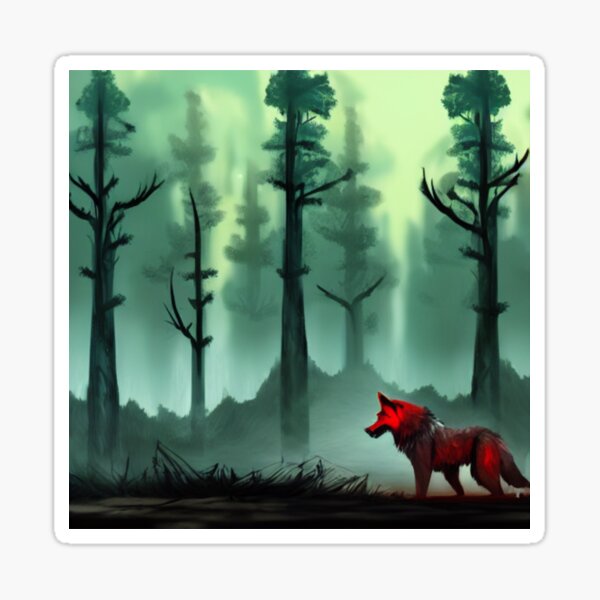 "wolf in the forest" Sticker for Sale by Lucky4S | Redbubble