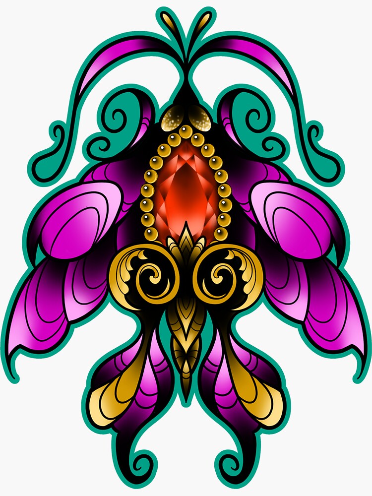 "jewel moth" Sticker for Sale by AgeeTattoos | Redbubble