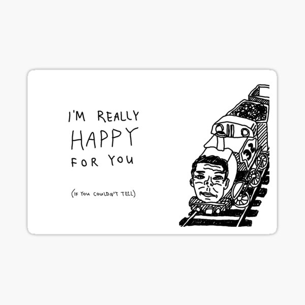 "Sad Face Railroad Train" Sticker for Sale by wampa-stompa | Redbubble