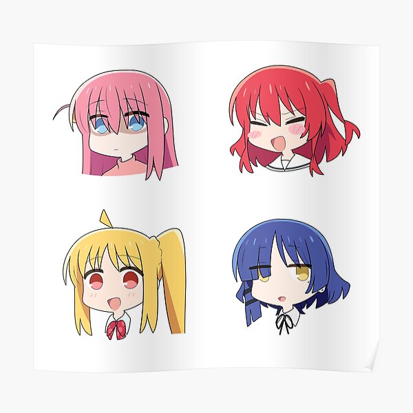 "Bocchi the Rock! Chibis" Poster for Sale by ChibiCheems | Redbubble