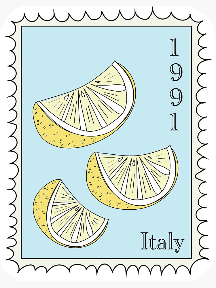 "Vintage Italian Lemon Stamp Sticker" Sticker for Sale by soulluvr ...