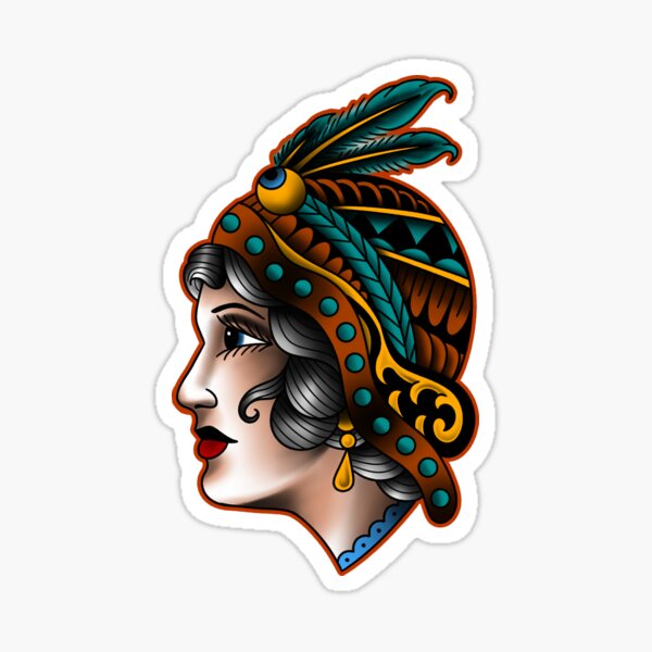 "gypsy girl" Sticker for Sale by AgeeTattoos | Redbubble