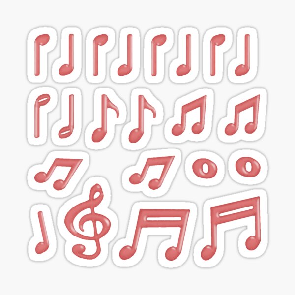 "Red Music Note Sticker Pack of 22" Sticker for Sale by Spunwheel ...