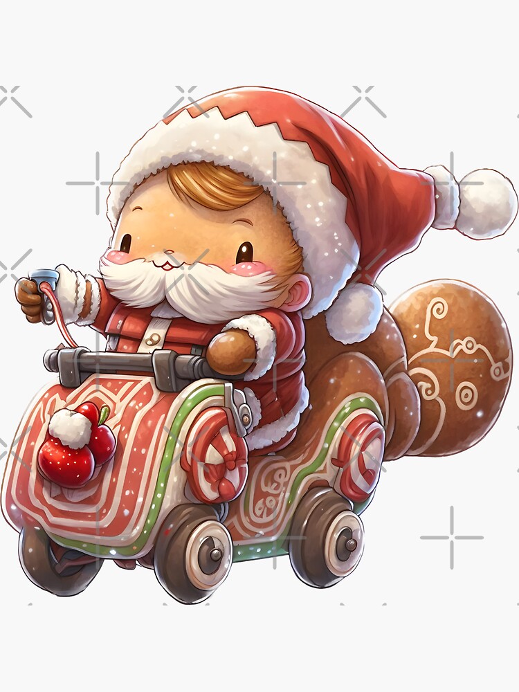 "Cute Gingerbread Man On A Bike" Sticker for Sale by PawAesthetic ...