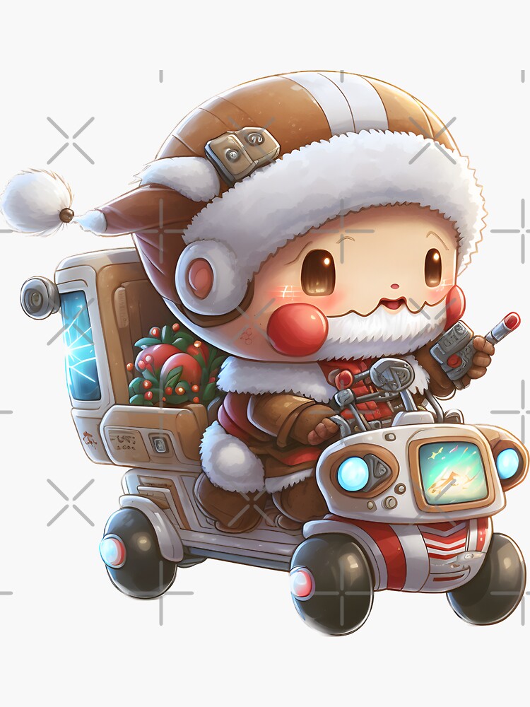 "Cute Santa Gingerbread Man Rider" Sticker for Sale by PawAesthetic ...