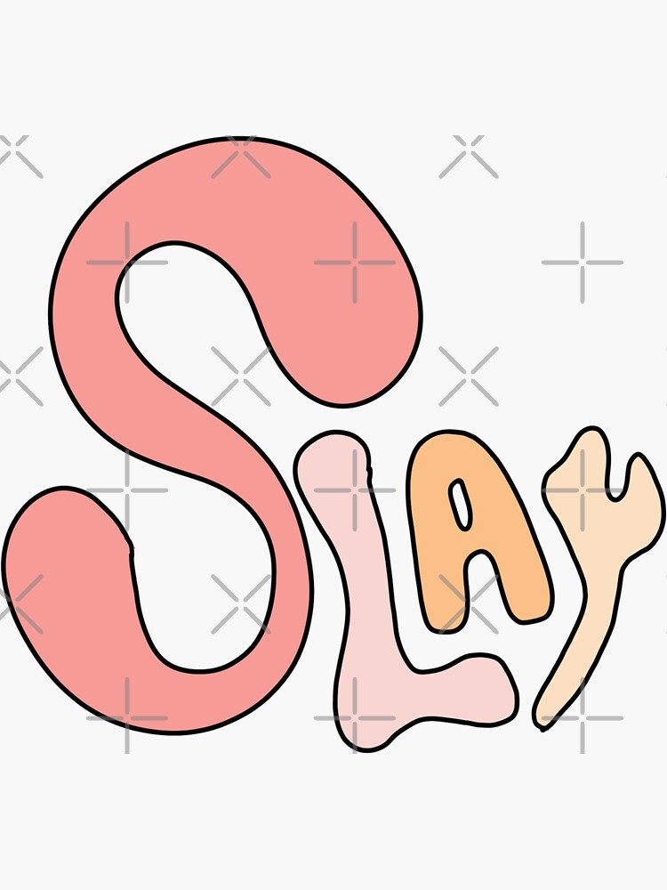"Slay groovy pink and orange" Sticker for Sale by marnilauren | Redbubble