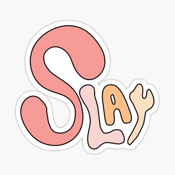 "Slay groovy pink and orange" Sticker for Sale by marnilauren | Redbubble
