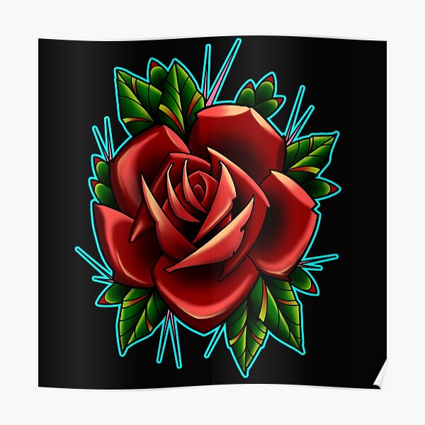 "pointy rose" Poster for Sale by AgeeTattoos | Redbubble