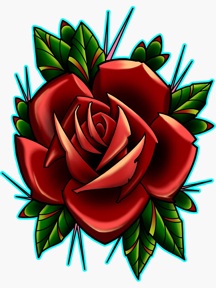 "pointy rose" Sticker for Sale by AgeeTattoos | Redbubble