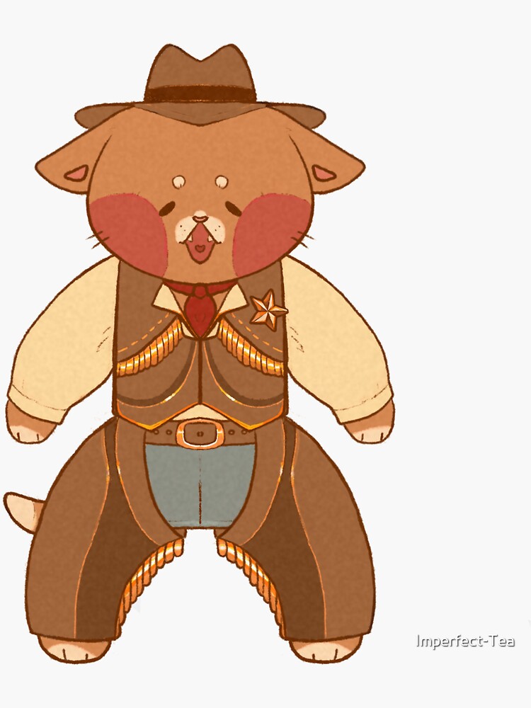 "cowboy kitty" Sticker for Sale by Imperfect-Tea | Redbubble