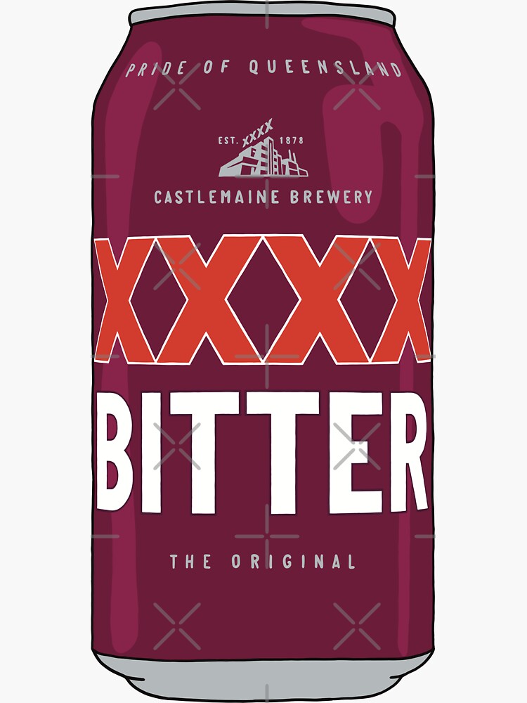 "Hand-drawn XXXX Bitter can" Sticker for Sale by Carlsbergberg | Redbubble