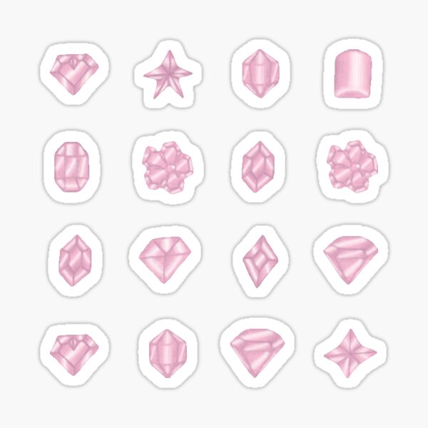 "Pink Gem 16 Sticker Pack" Sticker for Sale by Spunwheel | Redbubble