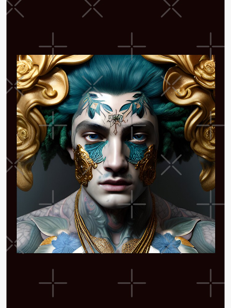 "hyper detailed close-up portrait of male mythical creature covered in ...