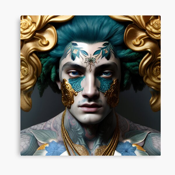 "hyper detailed close-up portrait of male mythical creature covered in ...