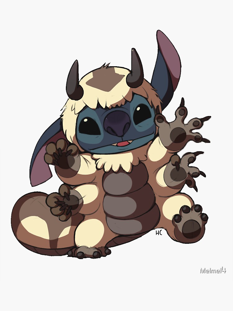 "Stitch as Appa" Sticker for Sale by Melmel4 | Redbubble