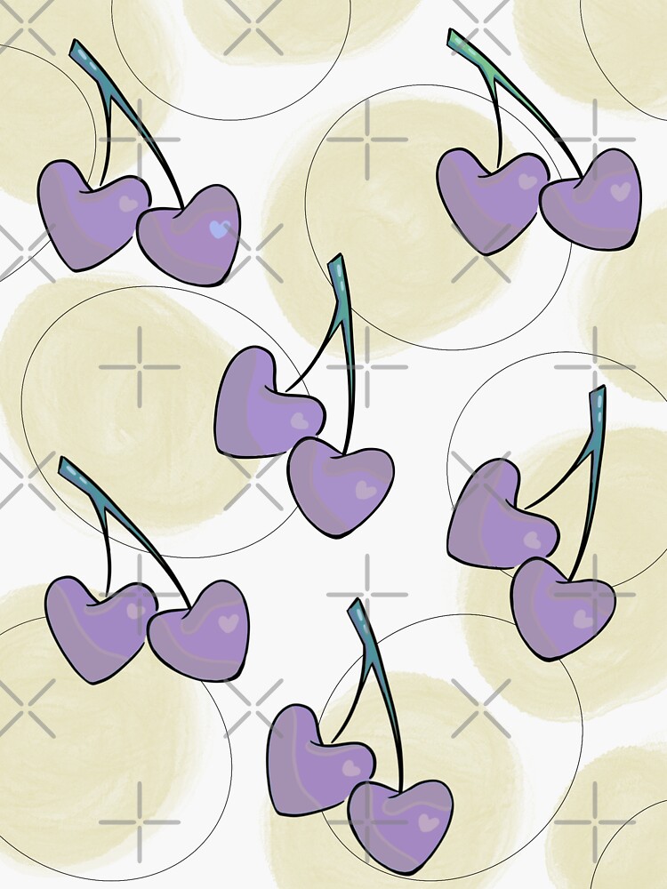 "Simple Purple Heart Cherries " Sticker for Sale by Spaghetti-hoes ...
