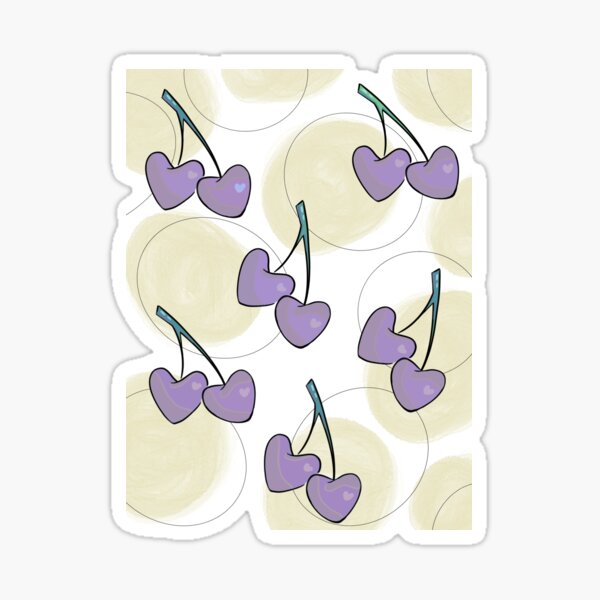"Simple Purple Heart Cherries " Sticker for Sale by Spaghetti-hoes ...