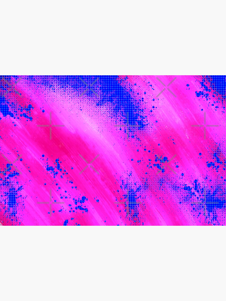 "Neon Nineties Pink Blue Abstract Halftone Paint Strokes" Sticker for ...