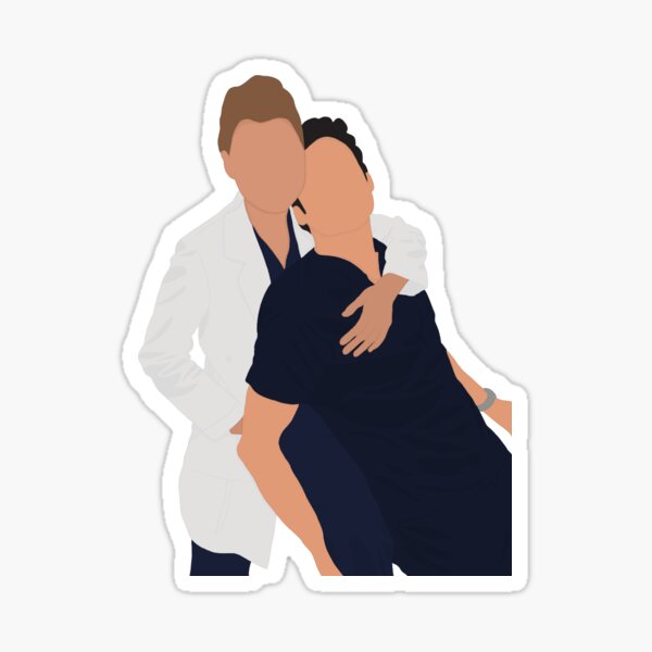"Meredith Grey and Derek Shepherd " Sticker for Sale by Savcreate ...