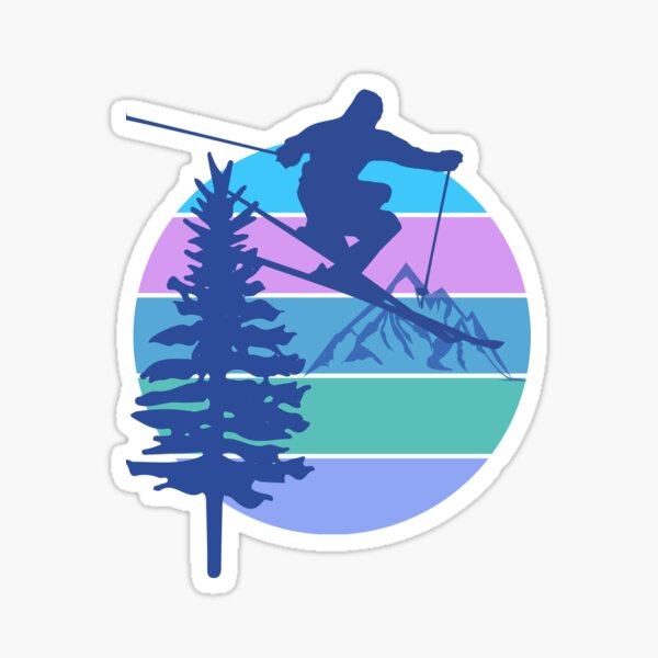 "Skiing" Sticker for Sale by ZandraGalaShop | Redbubble