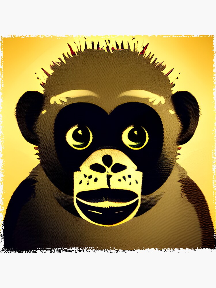 "Yellow monkey from the tropical rainforest" Sticker for Sale by ...