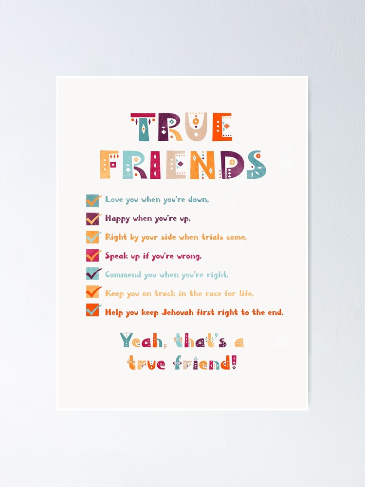 "TRUE FRIEND" Poster for Sale by Paper Bee Gift Shop | Redbubble